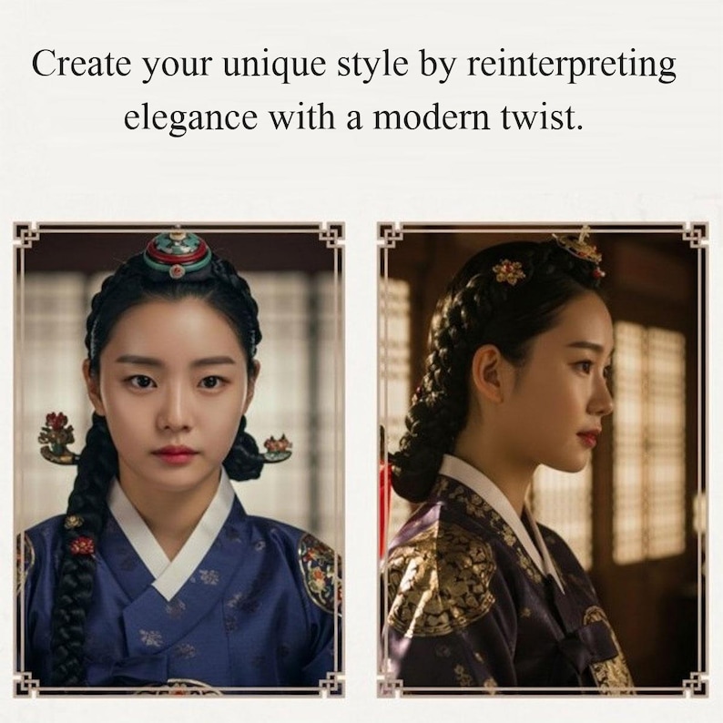 Rumi Ponytail Wig. Kpop Demon Hunte Korean Wig. Korean Traditional Hair Daenggi Tie Wig, Hanbok ...