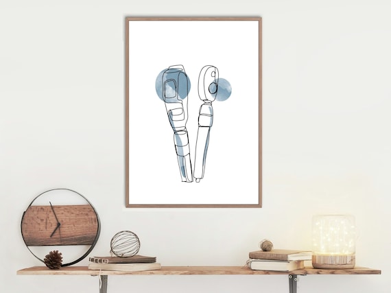 Optometry Line Art Retinoscope Eye Exam Office Decor Blue | Etsy