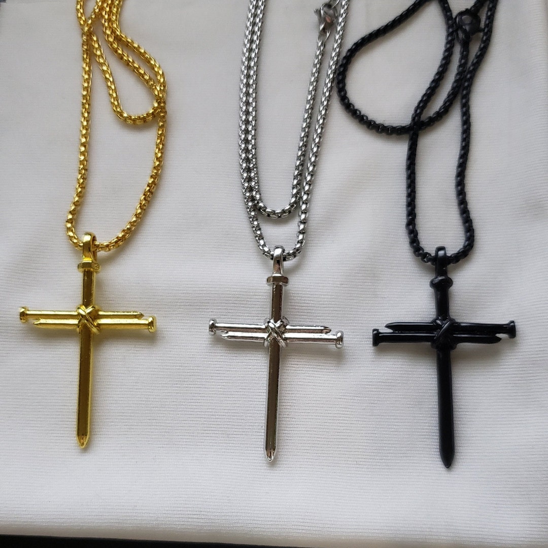 Stainless Steel Nail Cross Pendent Necklace for Men/women - Etsy