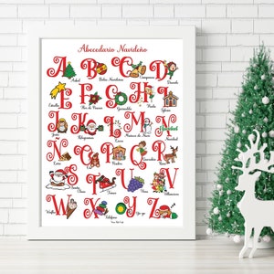 Printable Christmas Alphabet, Spanish Christmas Poster, Christmas Prin ...