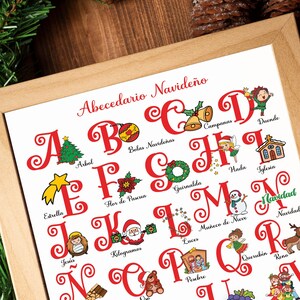 Printable Christmas Alphabet, Spanish Christmas Poster, Christmas Prin ...