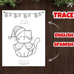 Bilingual Christmas Animals Coloring Pages, Spanish & English (PDF) - Etsy