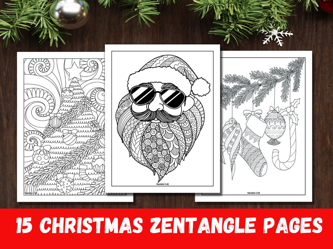 Christmas Printables Zentangle Inspired, Mandala Christmas, Christmas ...