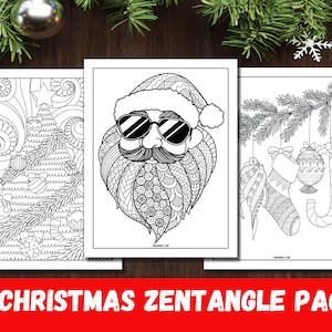 Christmas Printables Zentangle Inspired, Mandala Christmas, Christmas ...