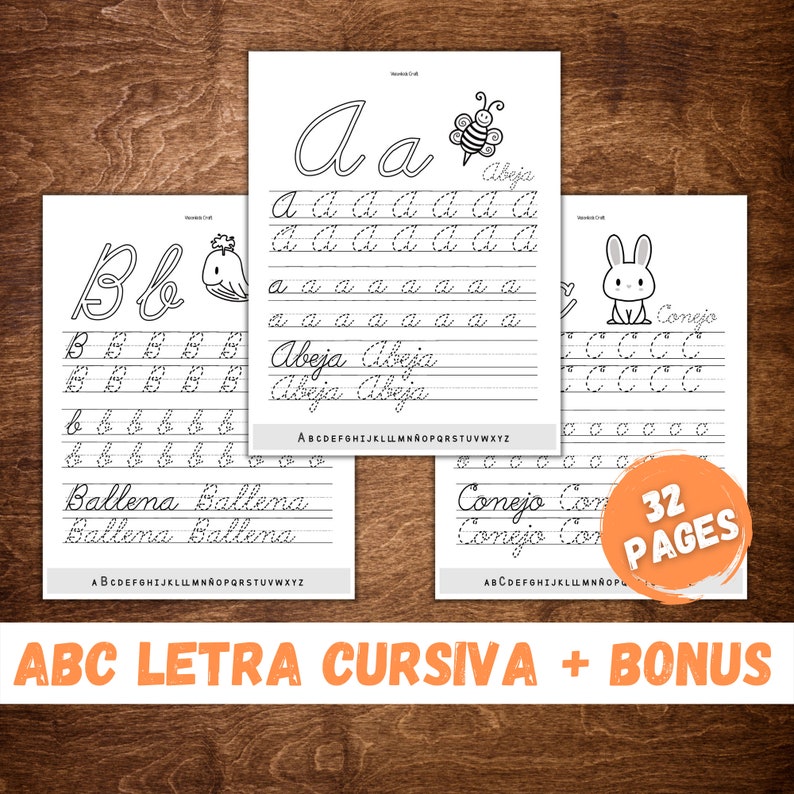 Spanish Cursive Alphabet Worksheets: Handwriting Practice & Coloring ...