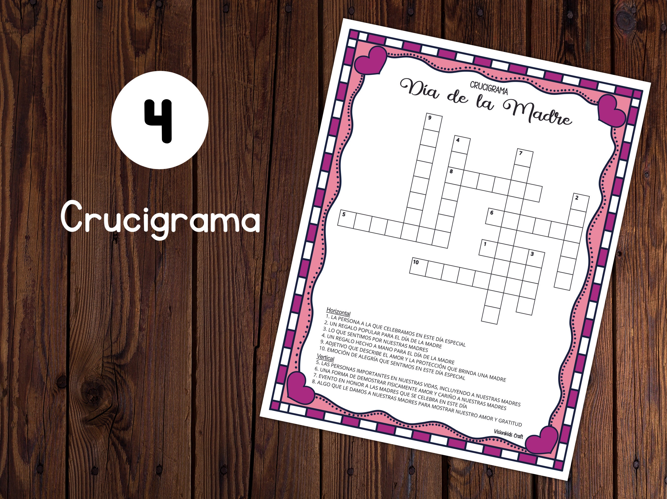 Mother's Day Printable Spanish Games and Activities, Party Games for ...