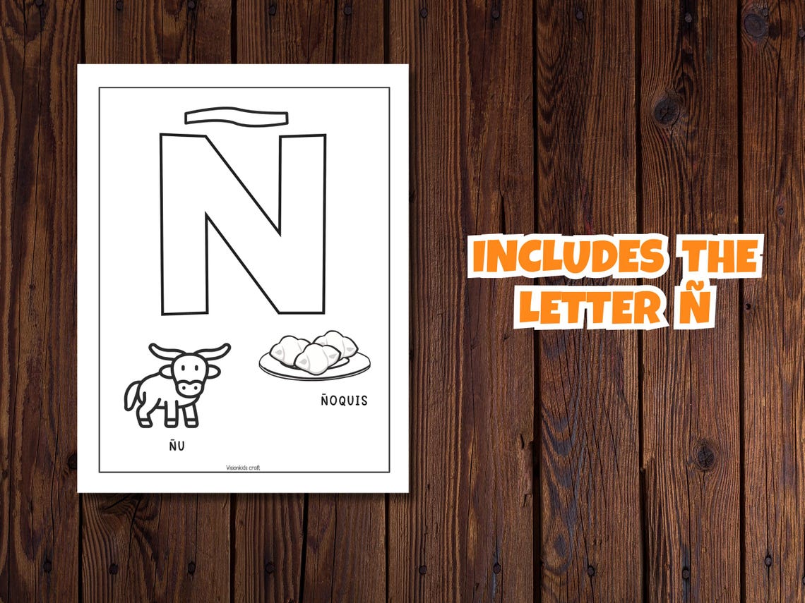 Spanish Big Alphabet, Printable Activity, A-Z Animals Coloring Pages ...