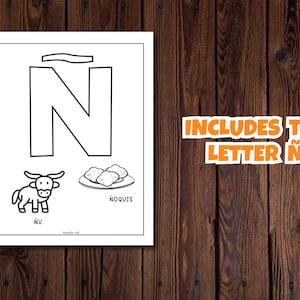 Spanish Big Alphabet, Printable Activity, A-Z Animals Coloring Pages ...