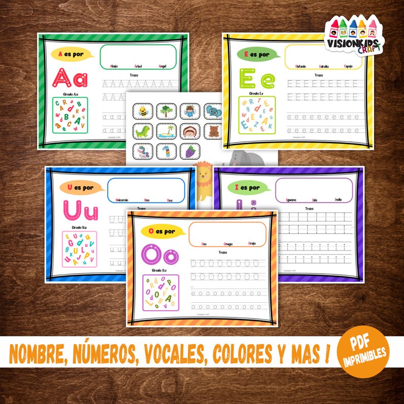 Educational Spanish Activity Book for Preschool Kids, Personalized Name ...