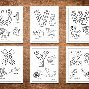 Spanish Dot-a-dot Alphabet, Dot Marker Activity, A-Z Animals Coloring ...