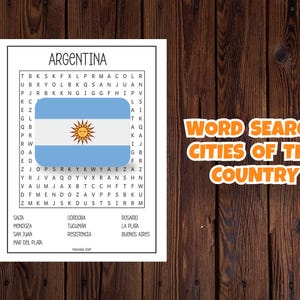 Argentina Word Search and Coloring Page for Kids, Fun Facts for ...