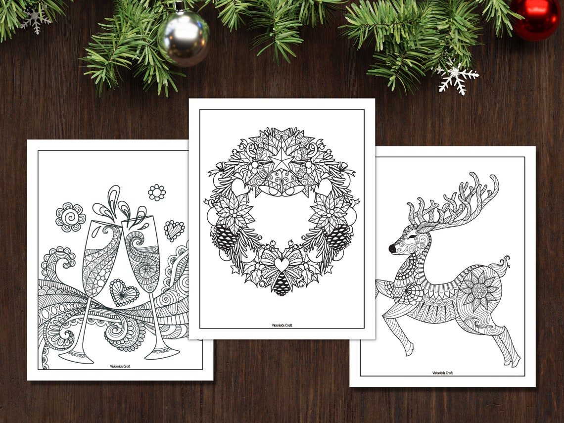 Christmas Printables Zentangle Inspired, Mandala Christmas, Christmas ...