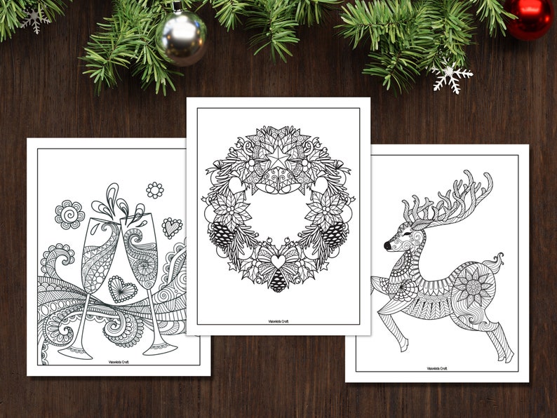 Christmas Printables Zentangle Inspired, Mandala Christmas, Christmas ...