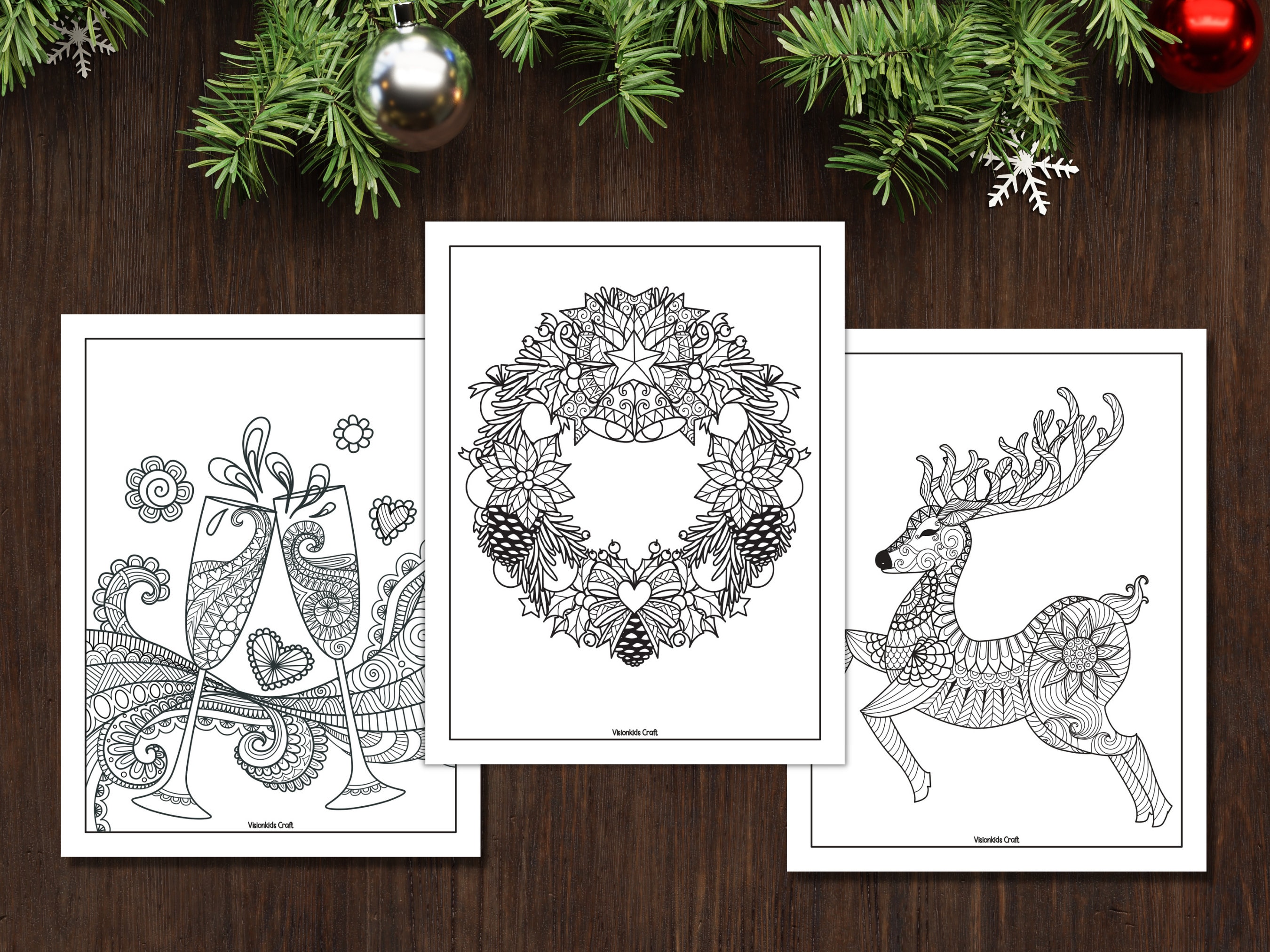 Christmas Printables Zentangle Inspired, Mandala Christmas, Christmas ...