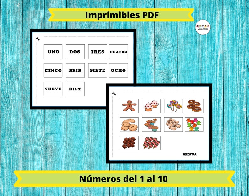 Match the Numbers 1 to 10 With Their Word Names and Counting Practice ...