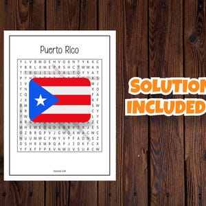Puerto Rico Word Search and Coloring Page for Kids, Fun Facts for ...