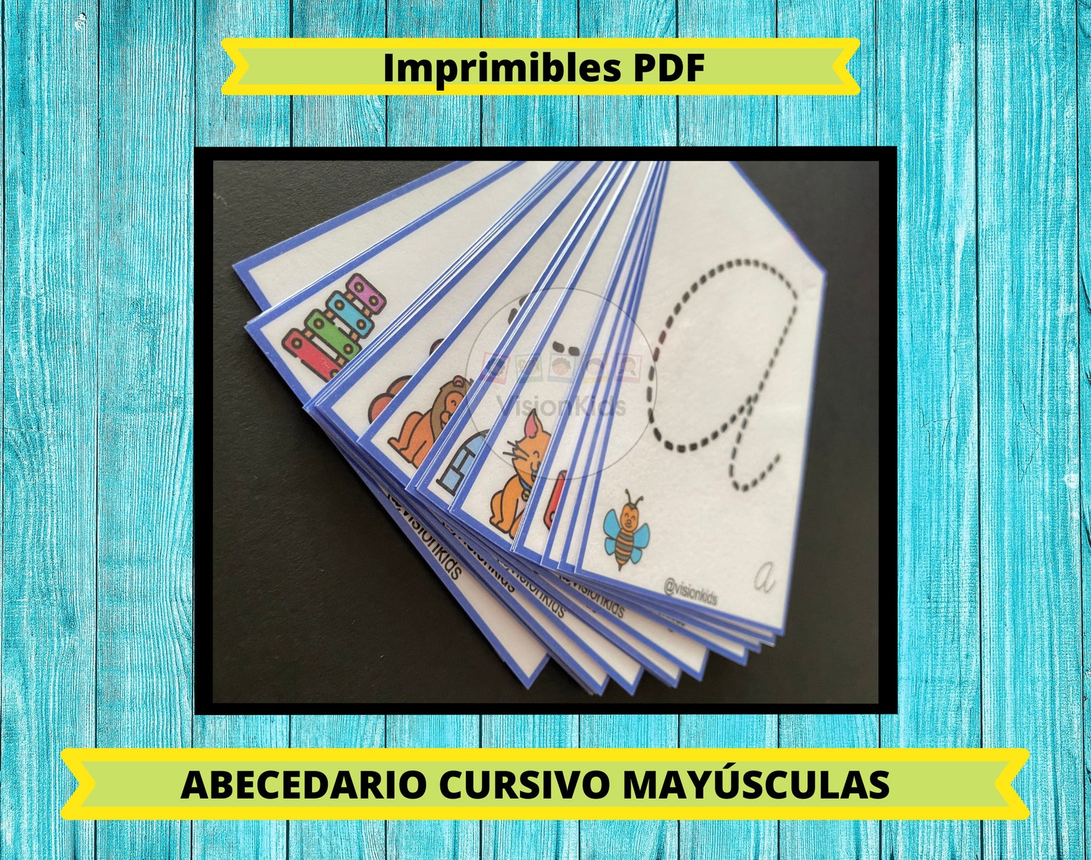 Spanish Cursive Alphabet Flashcards Printable, Handwriting Practice ...