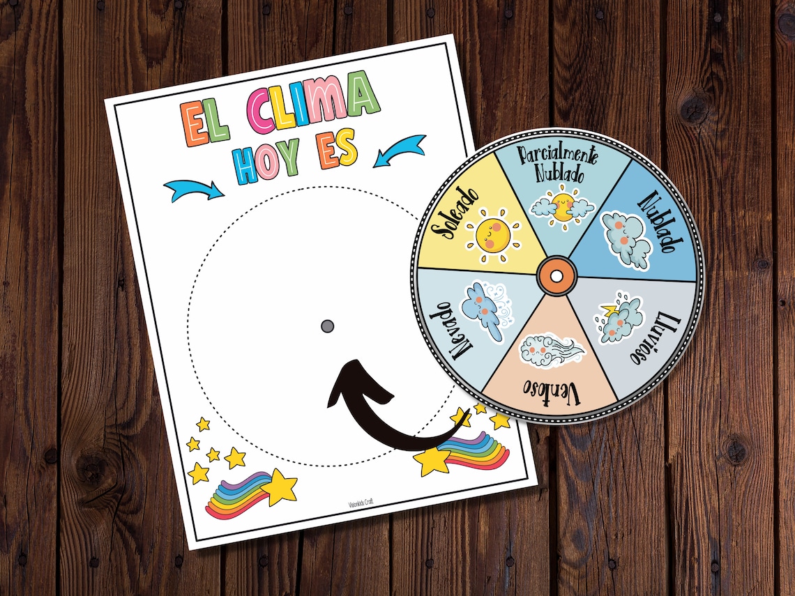 Spanish Weather Wheel, Preschool Circle Time, Weather Chart, Classroom ...