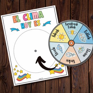 Spanish Weather Wheel, Preschool Circle Time, Weather Chart, Classroom ...