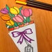 Mother's Day Coloring Card, Flower Bouquet Printable, Activity Mothers ...