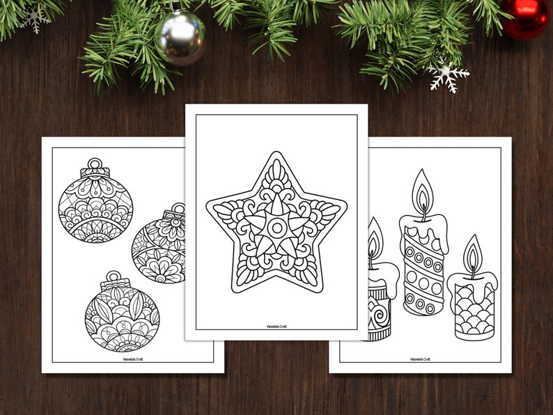 Christmas Printables Zentangle Inspired, Mandala Christmas, Christmas ...