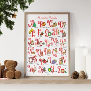 Printable Christmas Alphabet, Spanish Christmas Poster, Christmas Prin ...