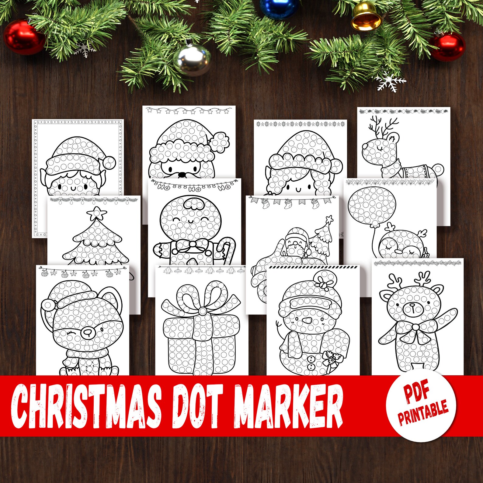 Christmas Dot Marker Activity,fine Motor Skills for Toddlers,christmas ...