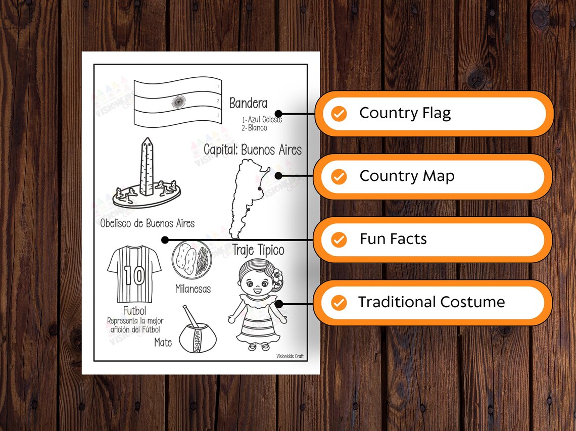 Argentina Word Search and Coloring Page for Kids, Fun Facts for ...