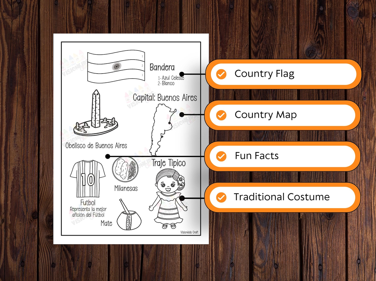 Argentina Word Search and Coloring Page for Kids, Fun Facts for ...