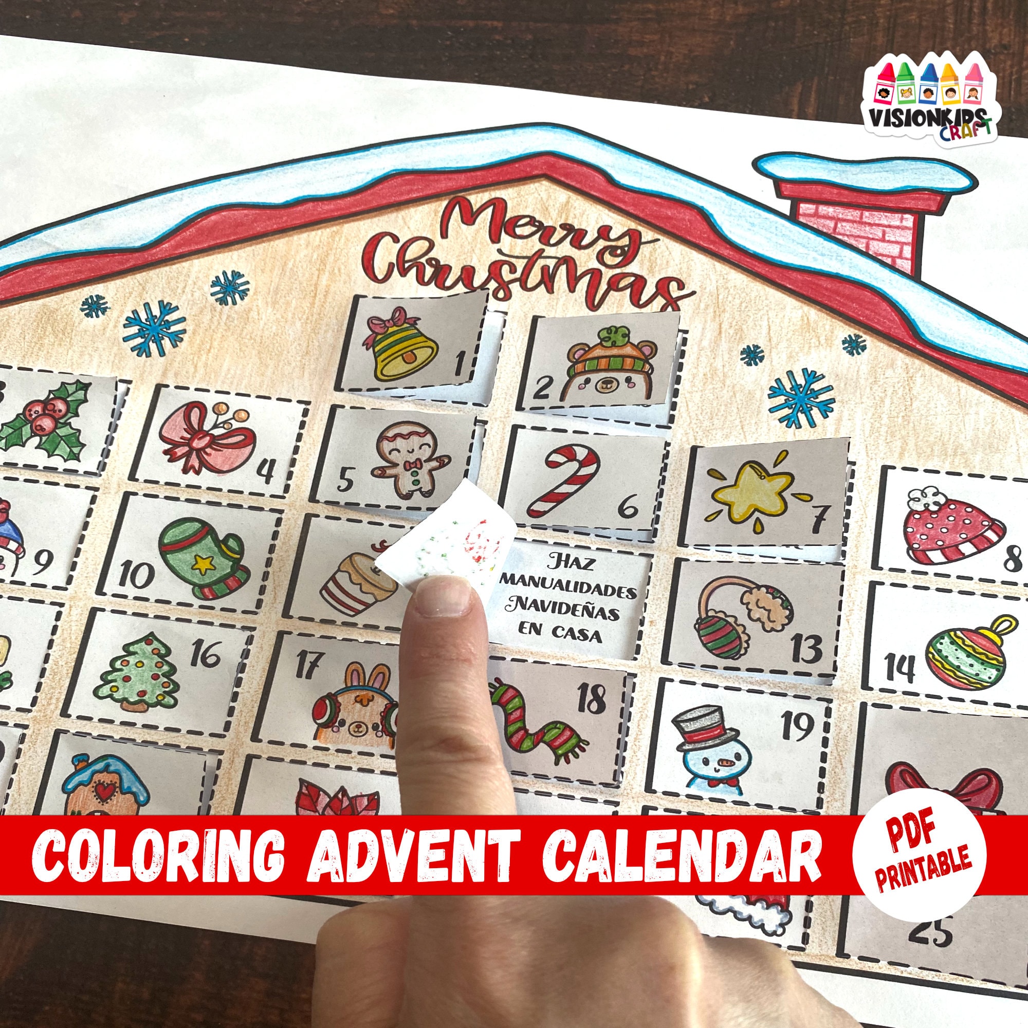 Coloring Advent Calendar Printable,christmas Activities for Kids ...
