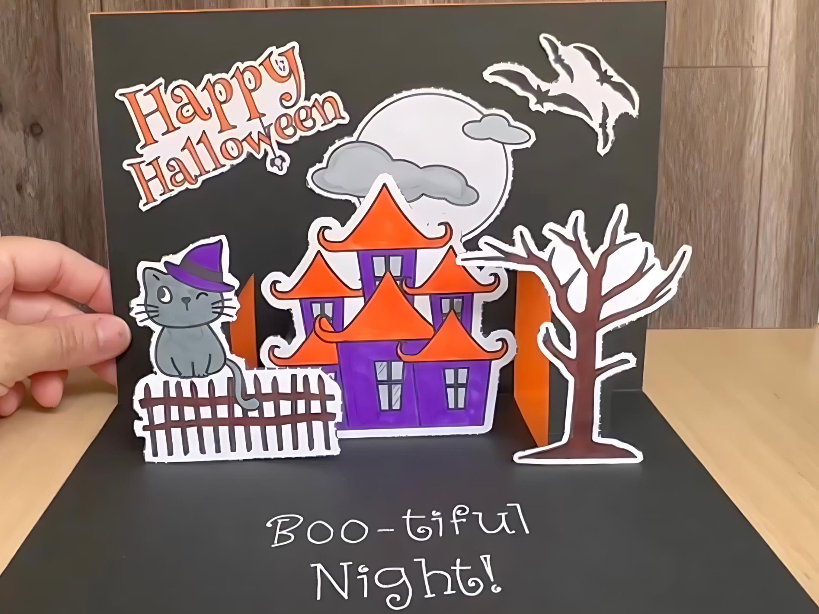 Halloween Haunted House Pop up Card, Kids Coloring Activity (PDF ...