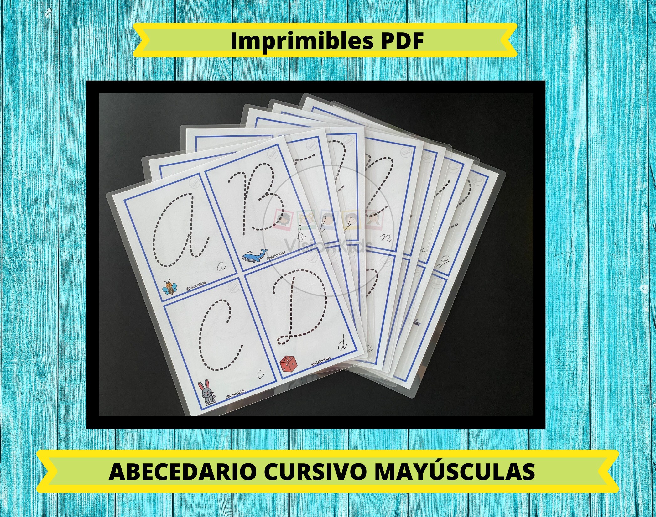 Spanish Cursive Alphabet Flashcards Printable, Handwriting Practice ...
