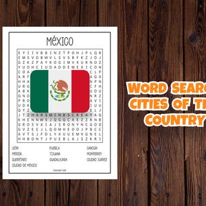 Mexico Word Search and Coloring Page for Kids, Fun Facts for Children ...