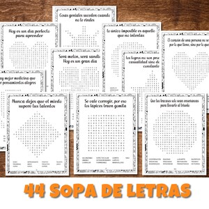Word Search for Kids in Spanish, Motivational and Positive Phrases for ...