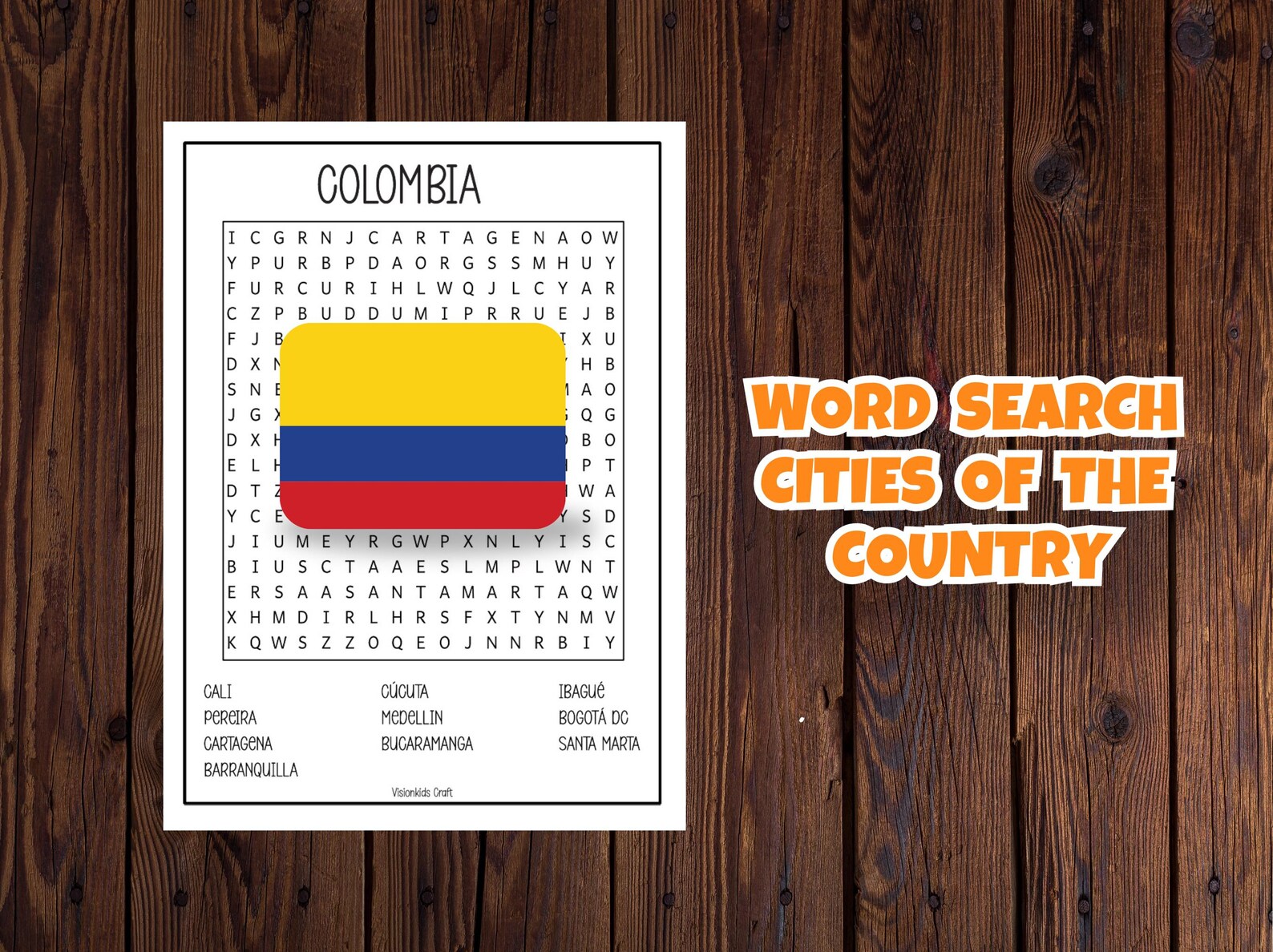 Colombia Word Search for Kids, Colombia Coloring Pages, Printable ...