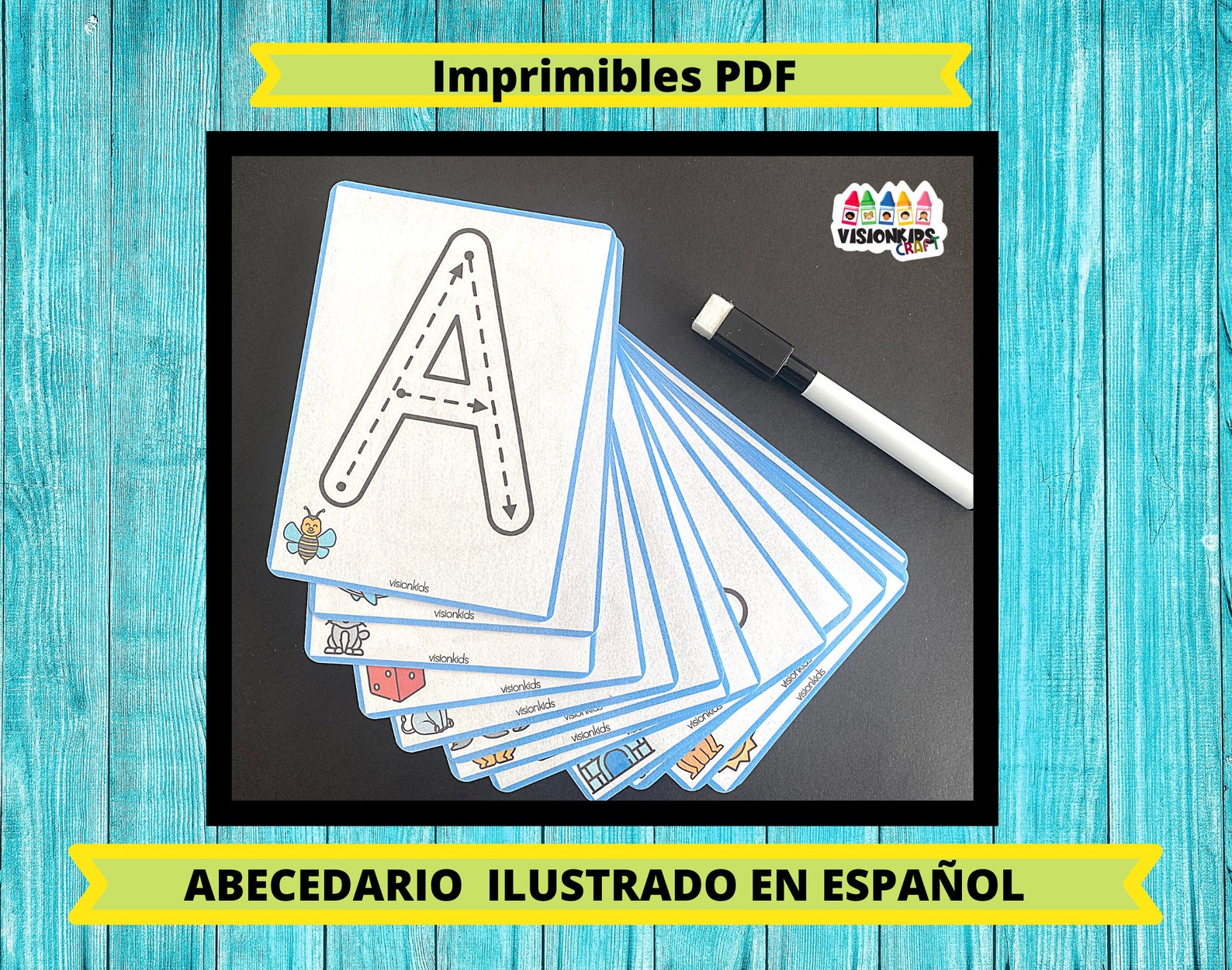 Spanish Flash Cards Printable Spanish Alphabet Handwriting - Etsy
