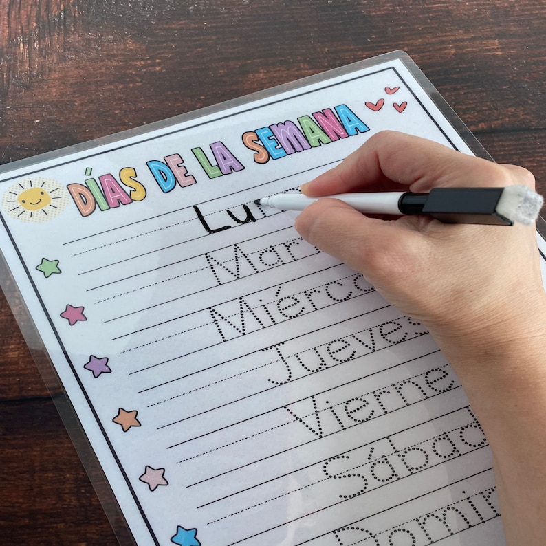 Spanish Days of the Week, Spinner Wheel, Worksheet Printable ...