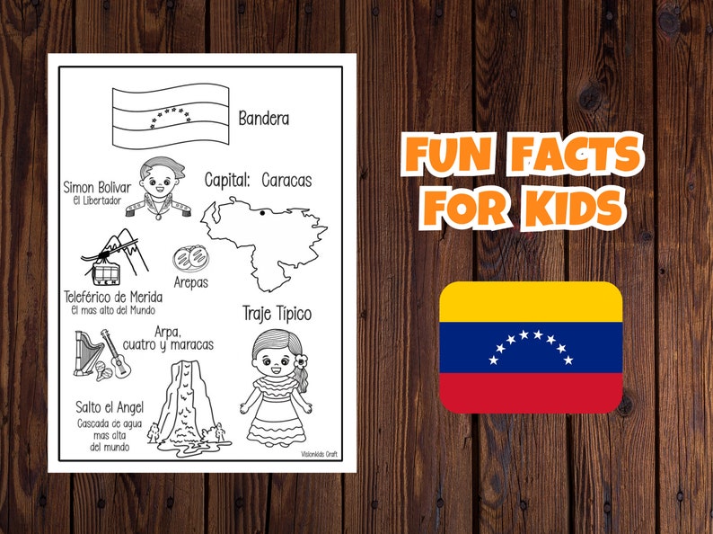 Venezuela Printable Activity, Word Search for Kids, Hispanic Heritage ...
