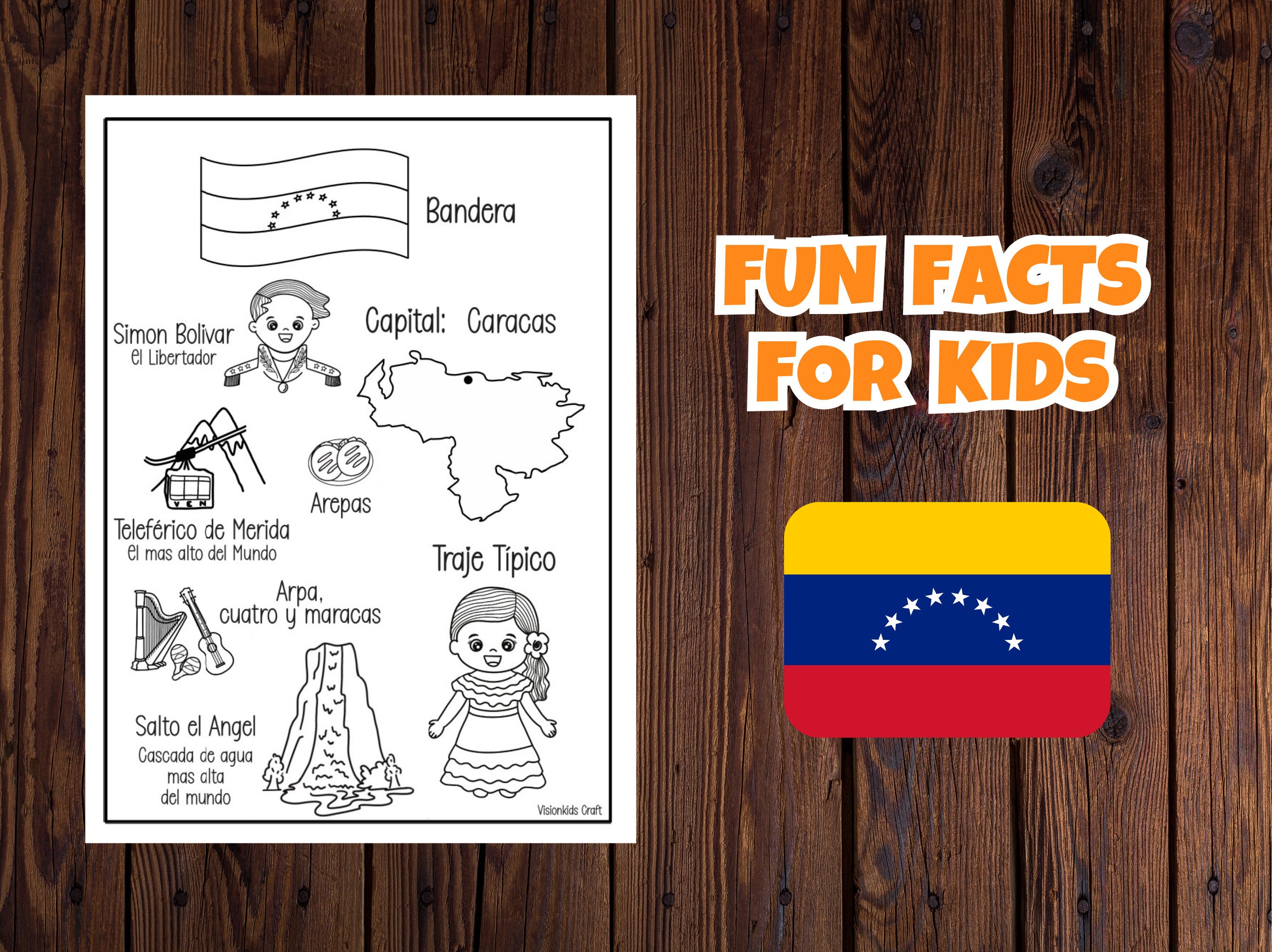 Venezuela Printable Activity, Word Search for Kids, Hispanic Heritage ...