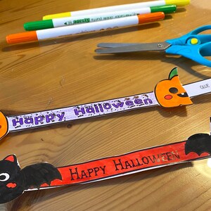 Halloween Coloring Bracelets for Kids, Printable Wristband (PDF) - Etsy