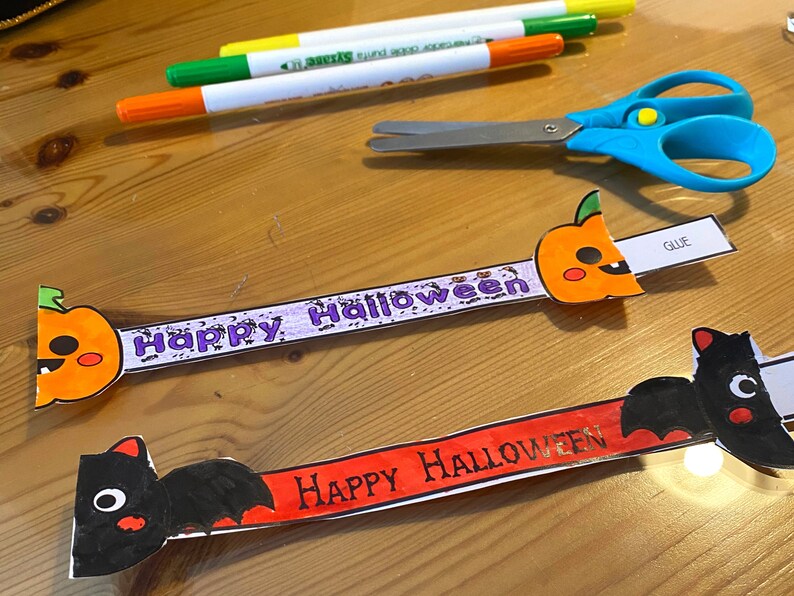 Halloween Coloring Bracelets for Kids, Wristband Printable, Halloween ...