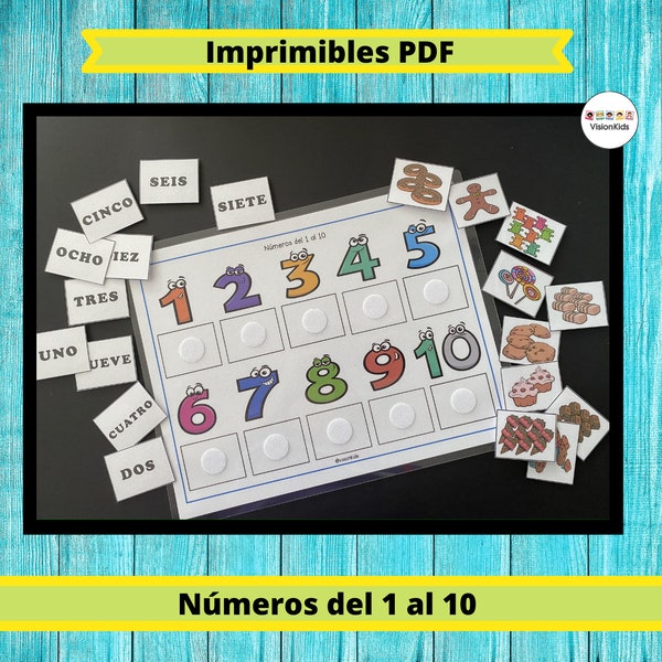 Numbers Tracing and Counting Worksheet, Cursive Practice, Spanish ...