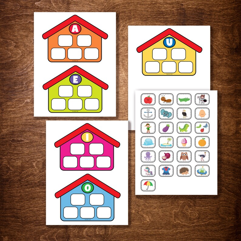 The Little Houses of the Vowels, Educational Game for Toddlers,learning ...
