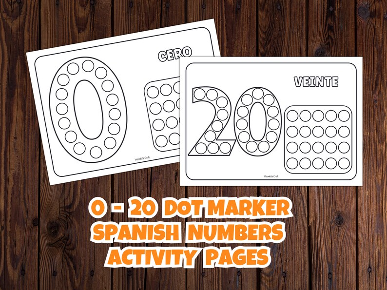 Spanish Dot Marker Numbers 0-20 Printable Activity Pack Educational ...