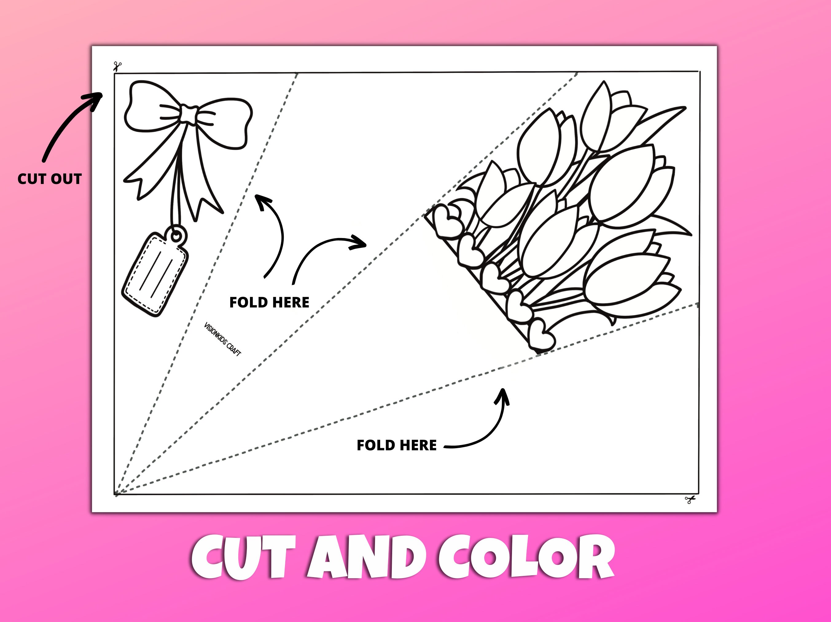 Mother's Day Coloring Card Flower Bouquet Printable - Etsy