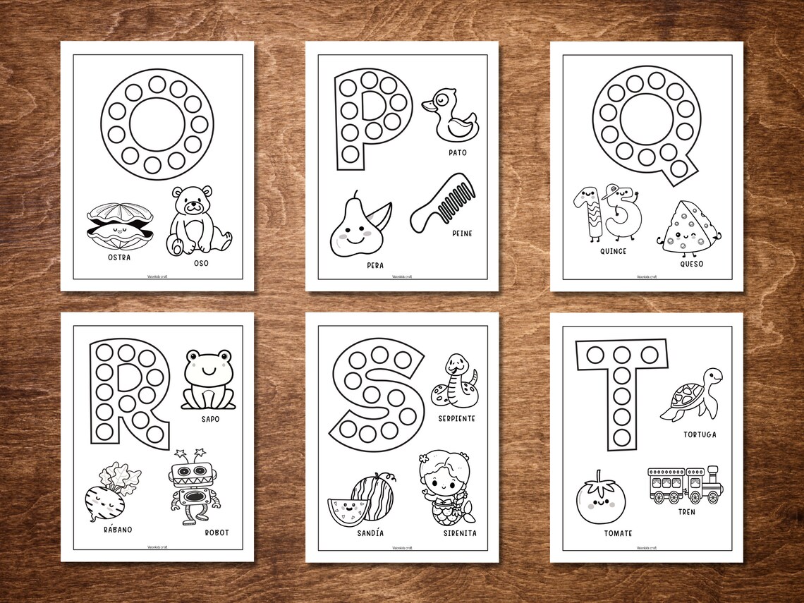 Spanish Dot-a-dot Alphabet, Dot Marker Activity, A-Z Animals Coloring ...
