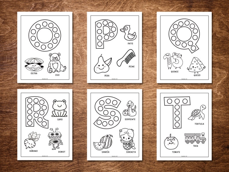 Spanish Dot-a-dot Alphabet, Dot Marker Activity, A-Z Animals Coloring ...