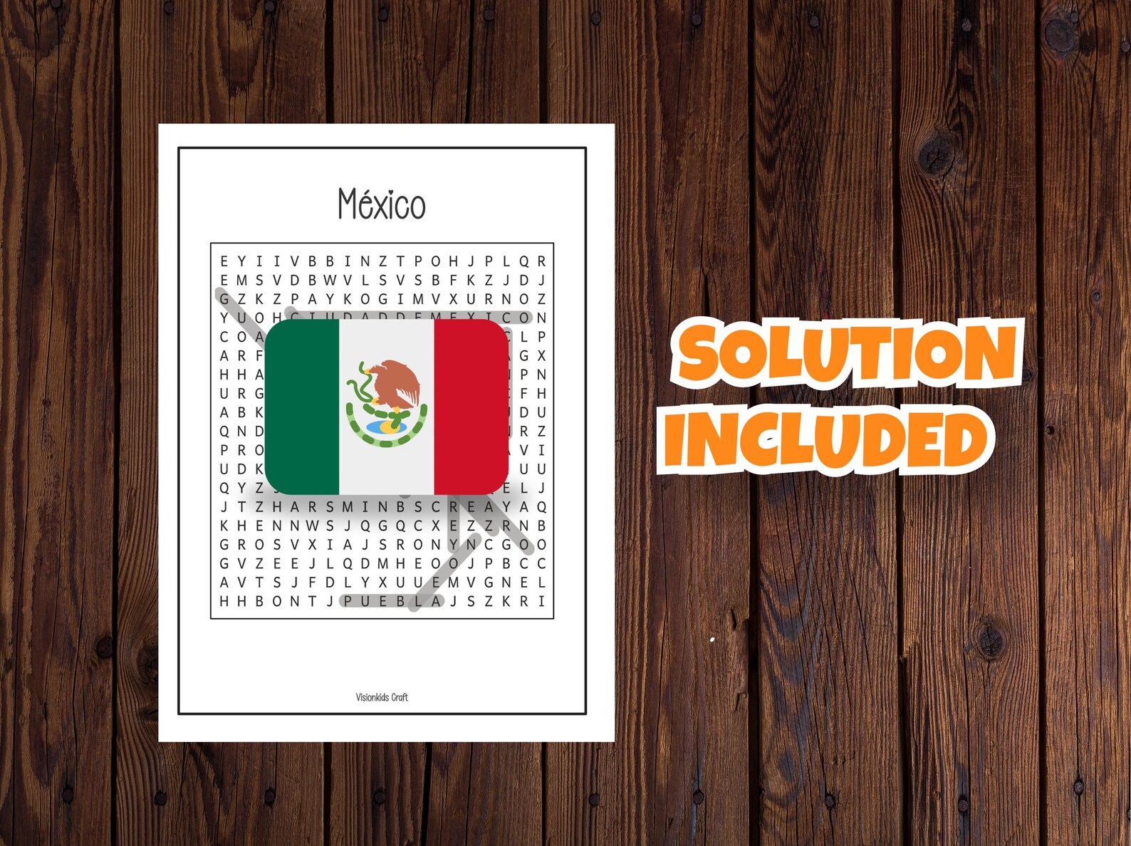 Mexico Word Search and Coloring Page for Kids, Fun Facts for Children ...