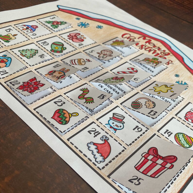 Coloring Advent Calendar Printable,christmas Activities for Kids ...
