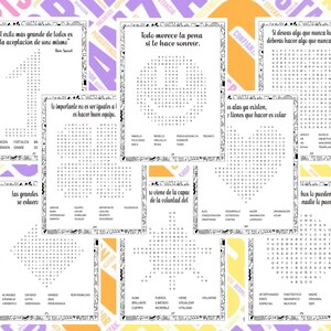 Word Search for Kids in Spanish Motivational Phrases for - Etsy
